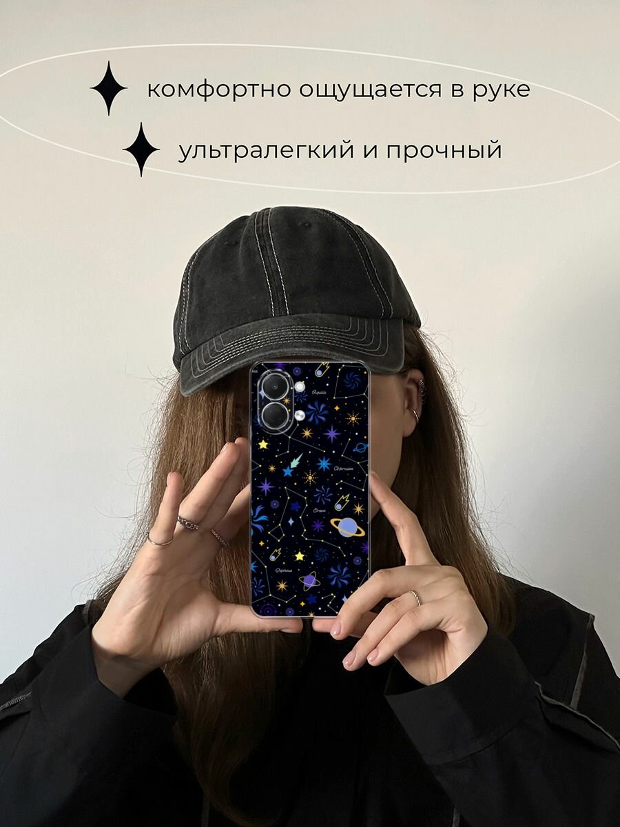 Чехол на Tecno Spark Go 3 / Текно Спарк Го 3 с принтом Цветной космос — фото 1