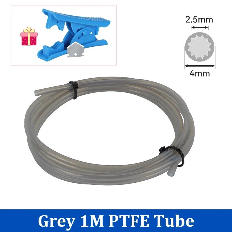 PTFE трубка серая 1M с резаком 4 мм