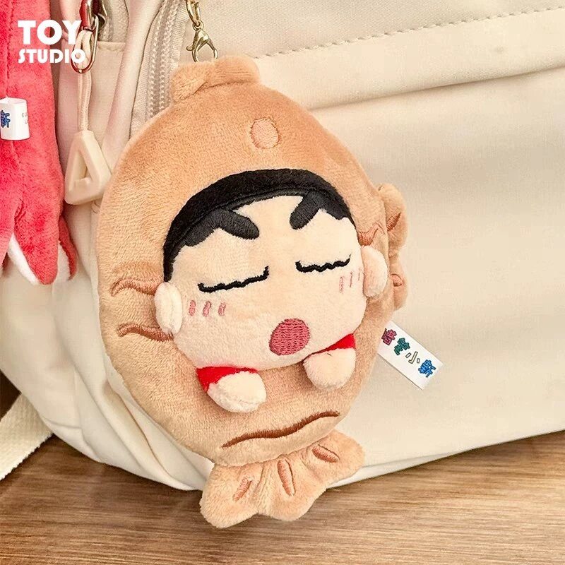 Официальный плюшевый брелок Син-чан с тайяки - аксессуар для фанатов аниме и коллекционеров
