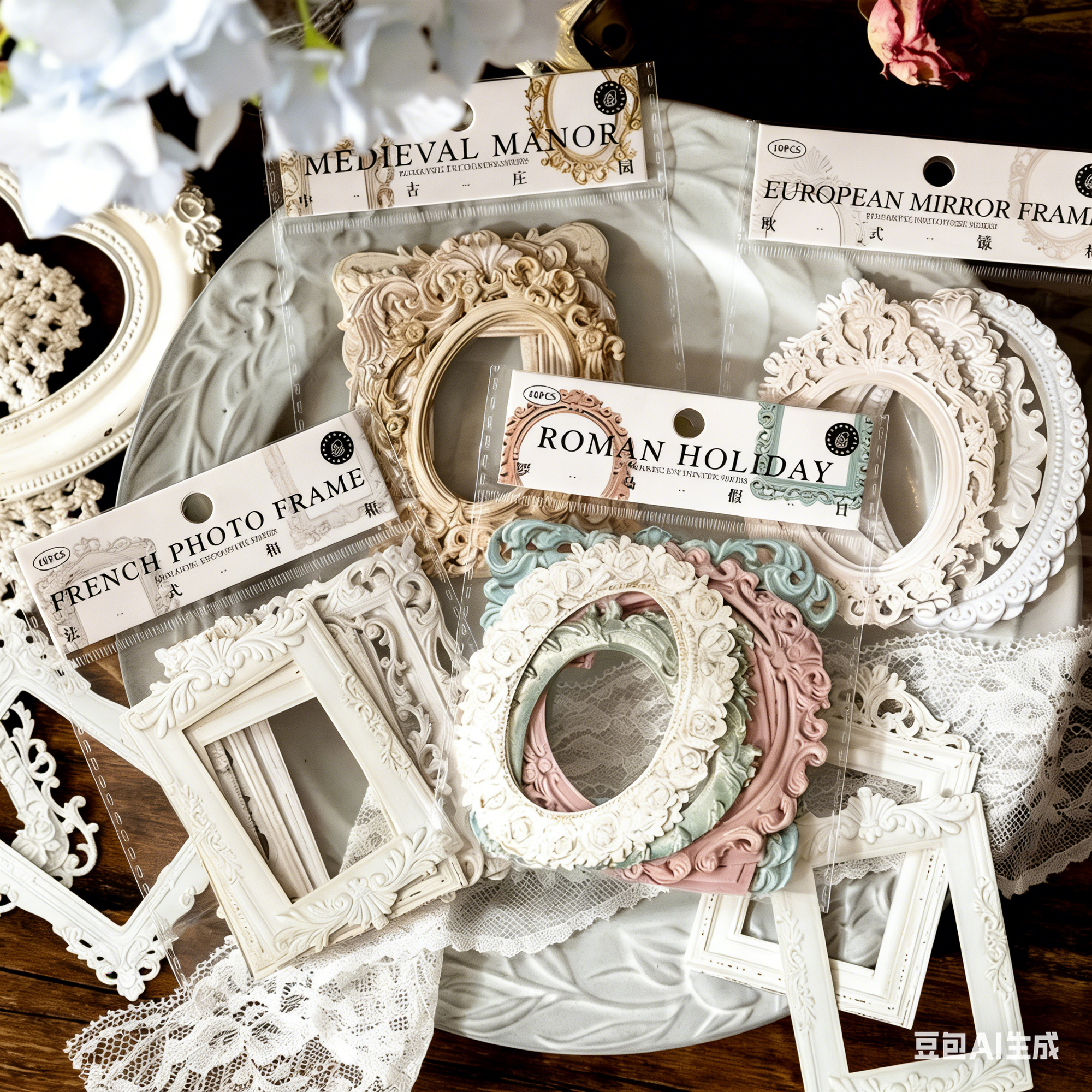 Винтажные ажурные рамки с рельефом для скрапбукинга и декора тетрадей | Материалы для DIY рукоделия