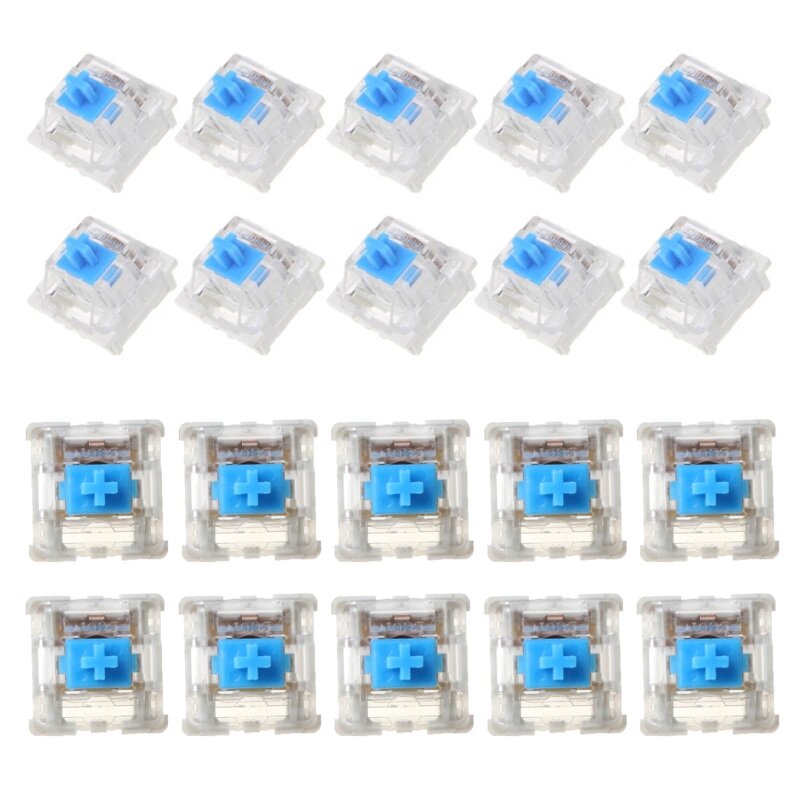 10 шт, 3-контактная механическая клавиатура, синий переключатель для Cherry MX, комплект тестера клавиатуры 60 г, силовая установка на печатной плате