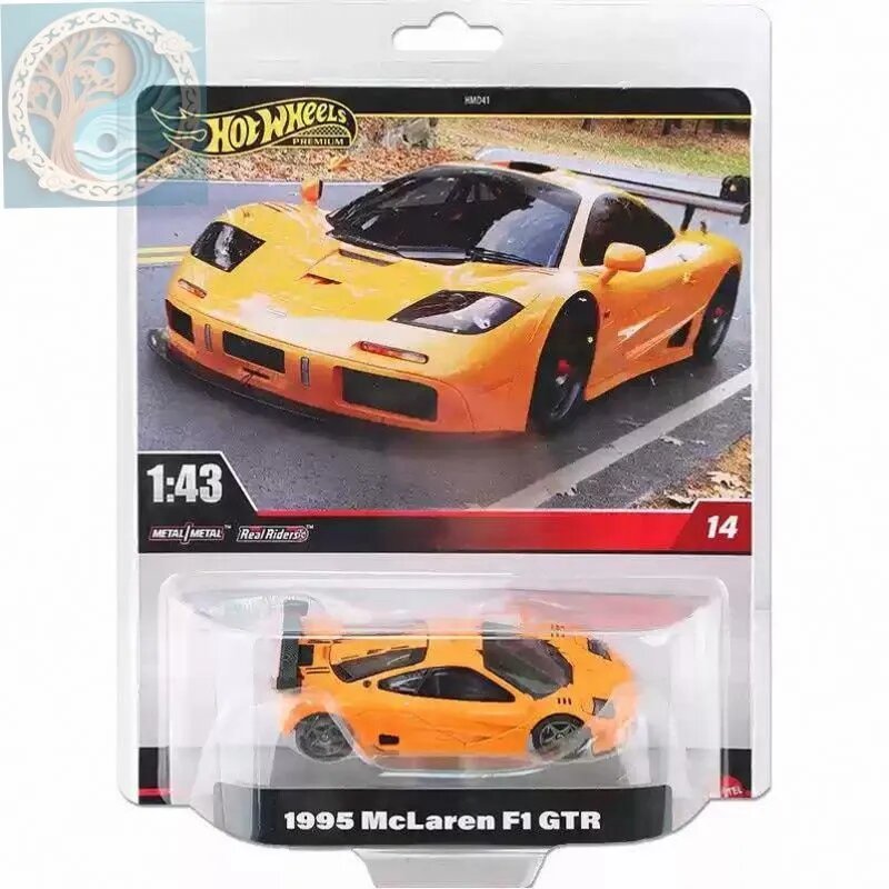 Коллекционный набор, Hot Wheels Premium, Real Riders,1:43 : 1 Легендарных Автомобилей,1995 MCLAREN F1 GTR, Эксклюзивная Серия для Истинных Ценителей