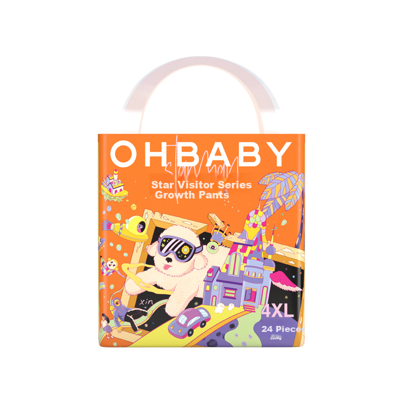 Подгузники Oubeibi Star Guest Pull-Up 4XL Ультратонкие Шелковистые Нежные для Кожи 24 шт