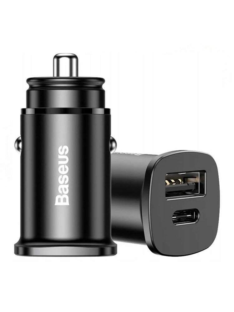 Baseus Автомобильное зарядное устройство в прикуриватель Baseus 30w Fast Charger BS-C15C (C00034901112-00) U+C черный