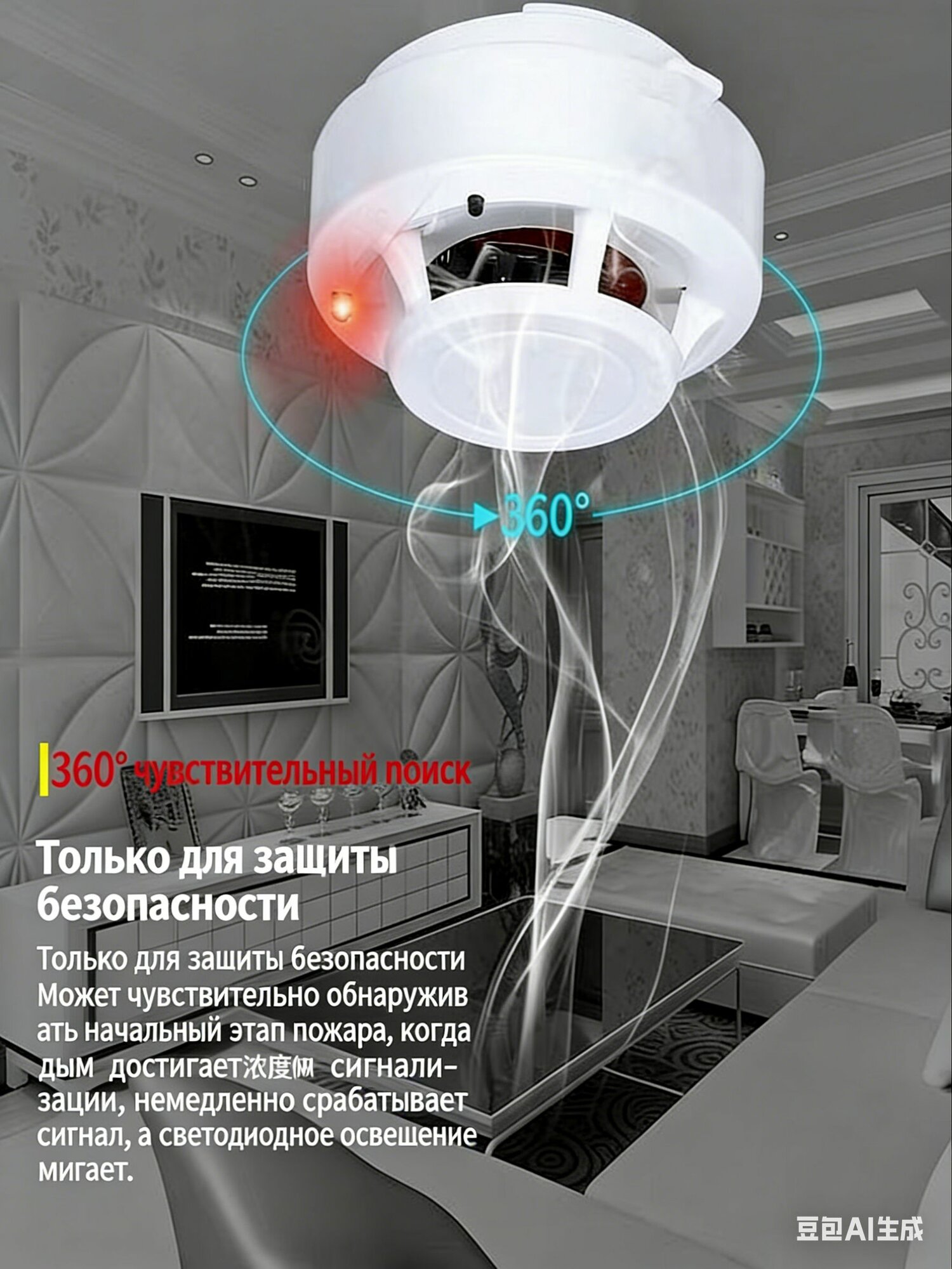 Датчик дыма - Извещатель пожарный дымовой автономный ИП 212-142 (крона в комплекте)