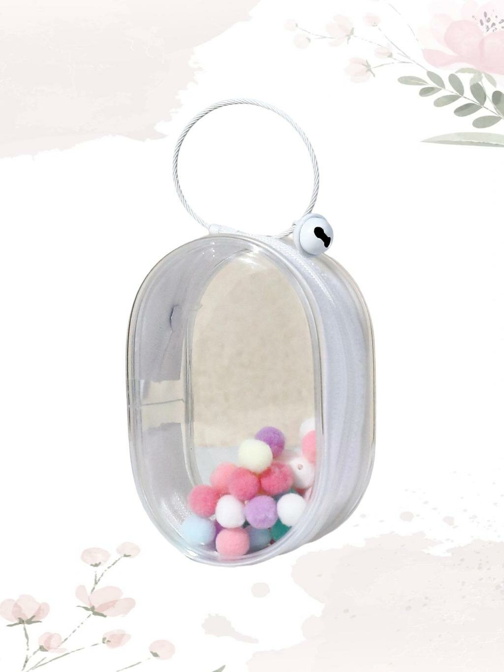 Прозрачный ПВХ-мешок для хранения детских вещей, Белый - Круглый