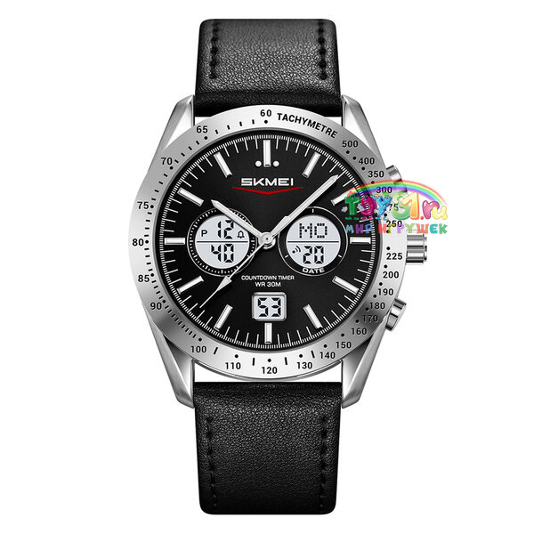 Skmei Skmei 2503lsibkwt Silver/black/white-leather