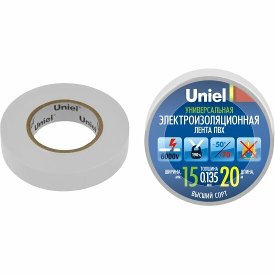 Изоляционная лента Uniel UIT-135P 20/15/01 WHT