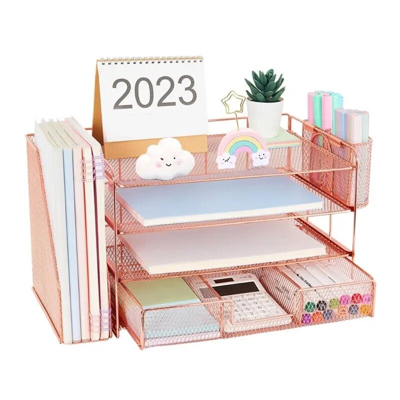 Металлический лоток для писем с держателем для журналов