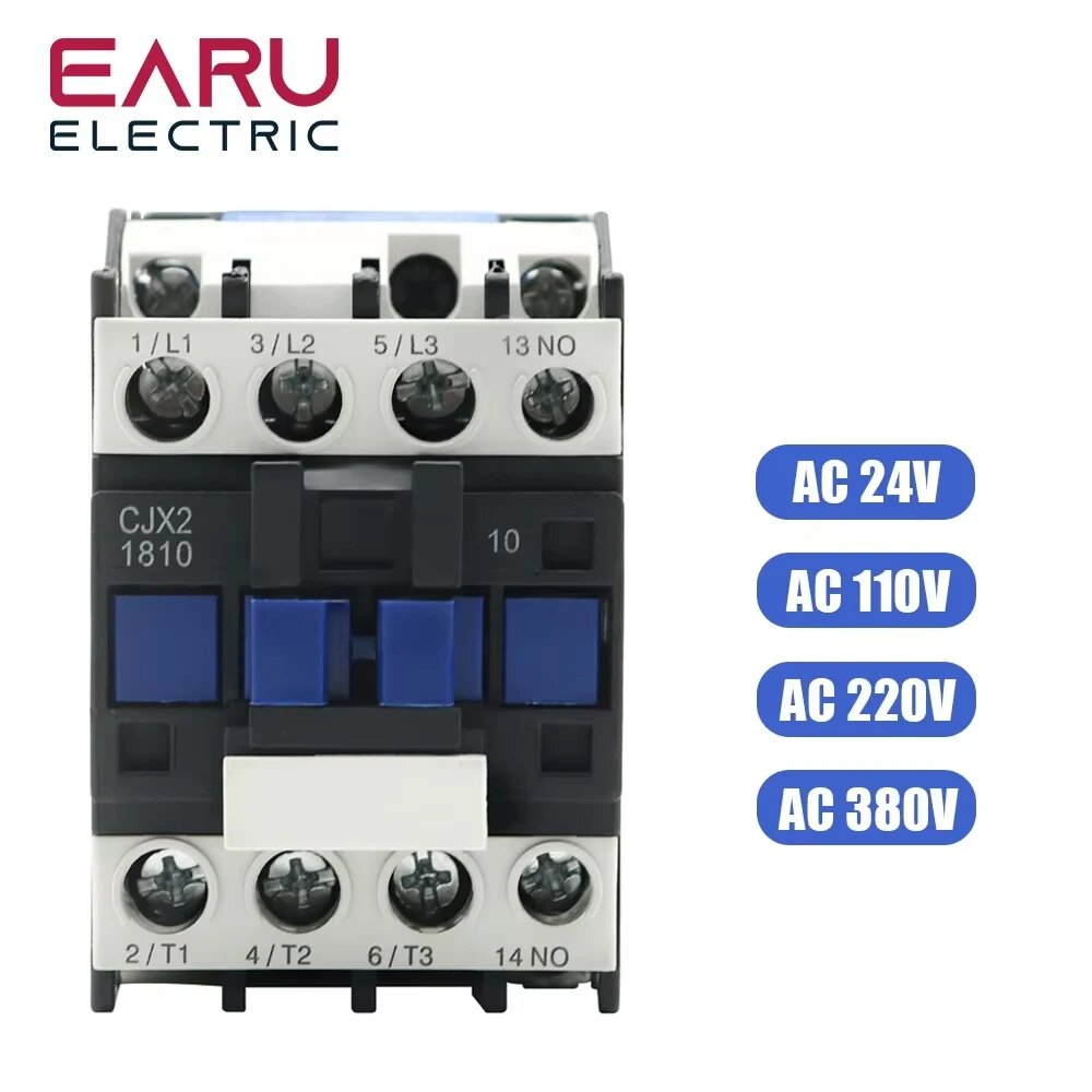 Контактор EARU CJX2-1810 18А 3P+1NO AC 220V