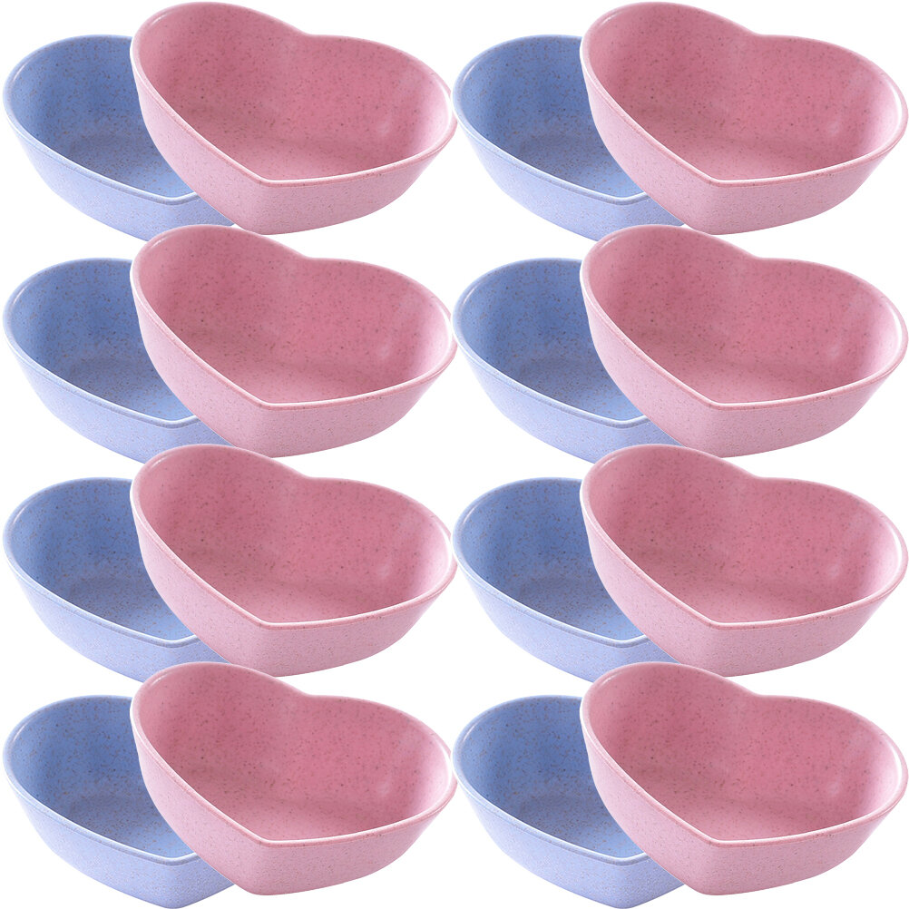 Набор из 20 соусников сердцевидной формы из пшеничной соломы для хранения приправ