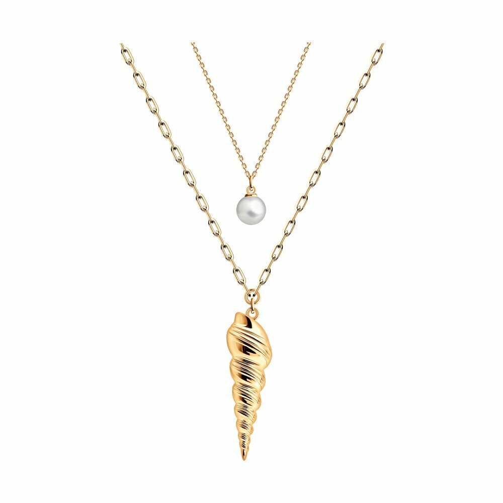 Колье, серебро, 925 проба, золочение