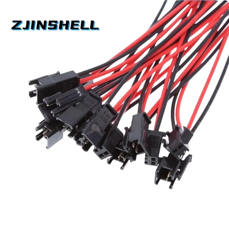 10 шт./5 пар, длина 10 см, JST SM, 2 контакта, штекер «папа-мама», разъем для провода, кабель, косичка, 2 контакта