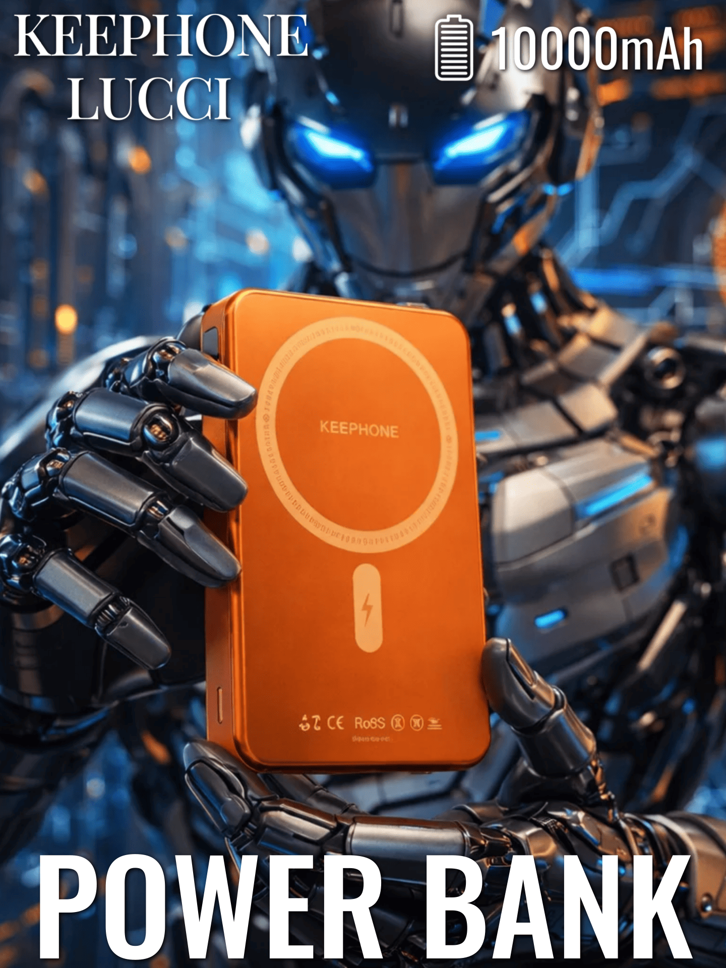 Внешний магнитный аккумулятор для IPh 17 KEEPHONE LUCCI 10000 Magsafe розовое-золото*