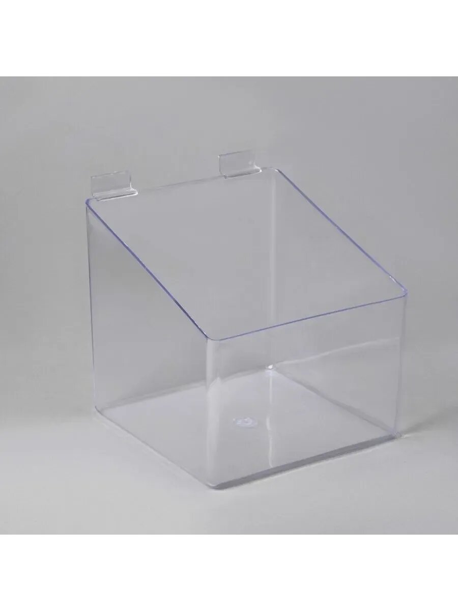 Прозрачная пластиковая полка-контейнер 20×20×20 см