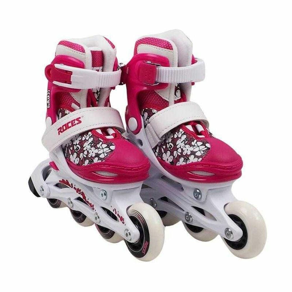 DECATHLON ролики Roces Compy X Inline, белый/фуксия, размер 38/41, грузоподъемность 60 кг