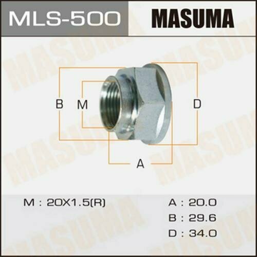 Гайки шруса 20x1 5x20/ 28 Masuma MLS500