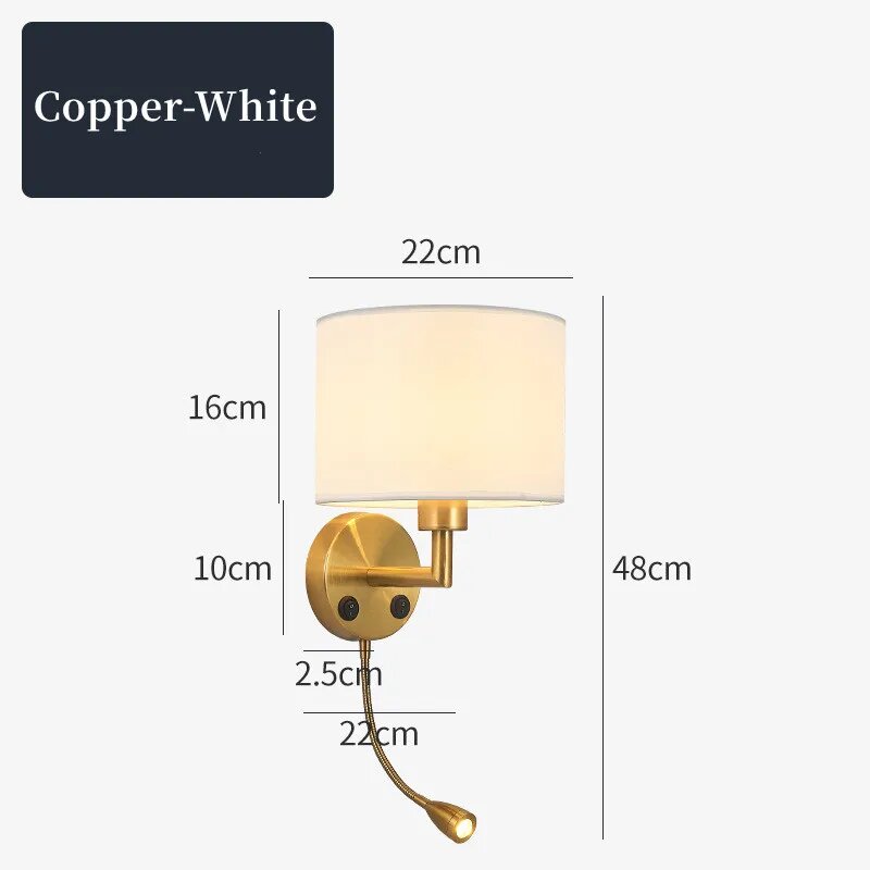 Настенный светильник Copper-White, E27, 3Вт, теплый белый свет