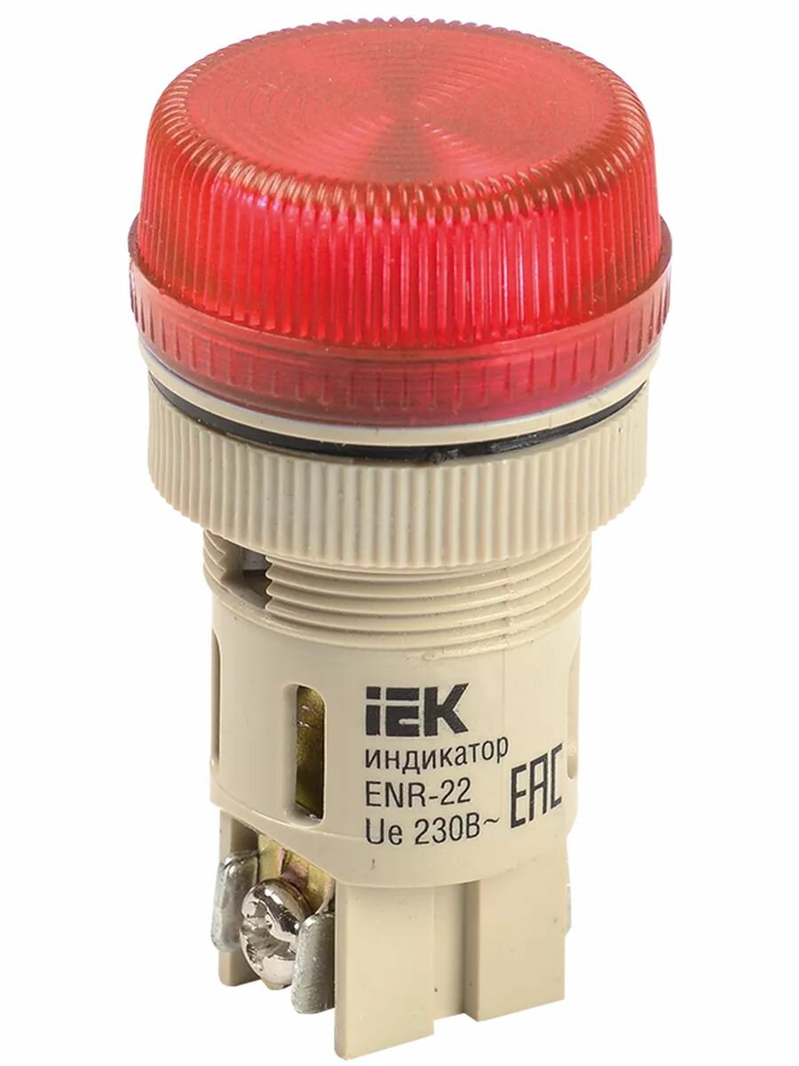Лампа ENR-22 сигнальная красная с подсветкой неон 240В код BLS40-ENR-K04 IEK