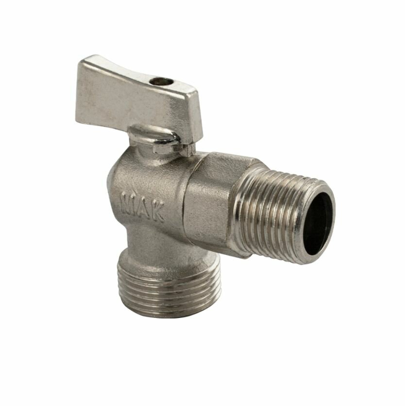 Кран универсальный, угловой, шаровый, под ключ 1/2"х3/4"