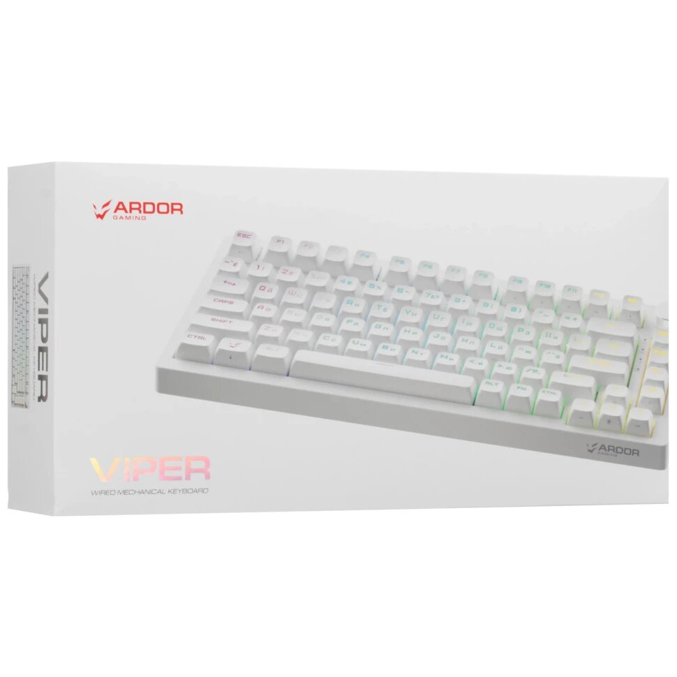 Клавиатура проводная ARDOR GAMING Viper, магнитная, Gateron Magnetic, белый