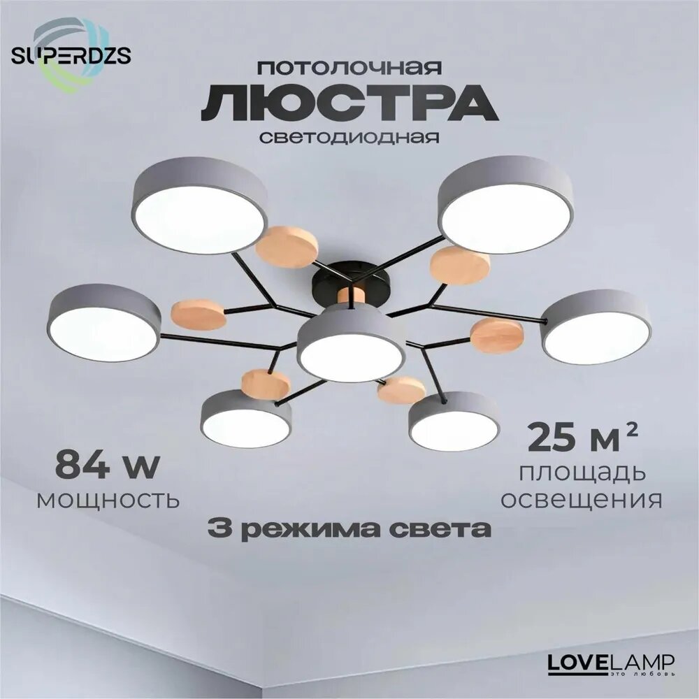 Потолочный светодиодный светильник LOVELAMP 84 Вт для отеля в стиле минимализм
