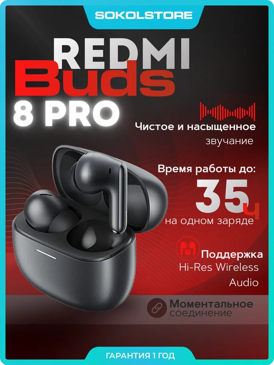 Наушники беспроводные REDMI Buds 8 Pro, черный