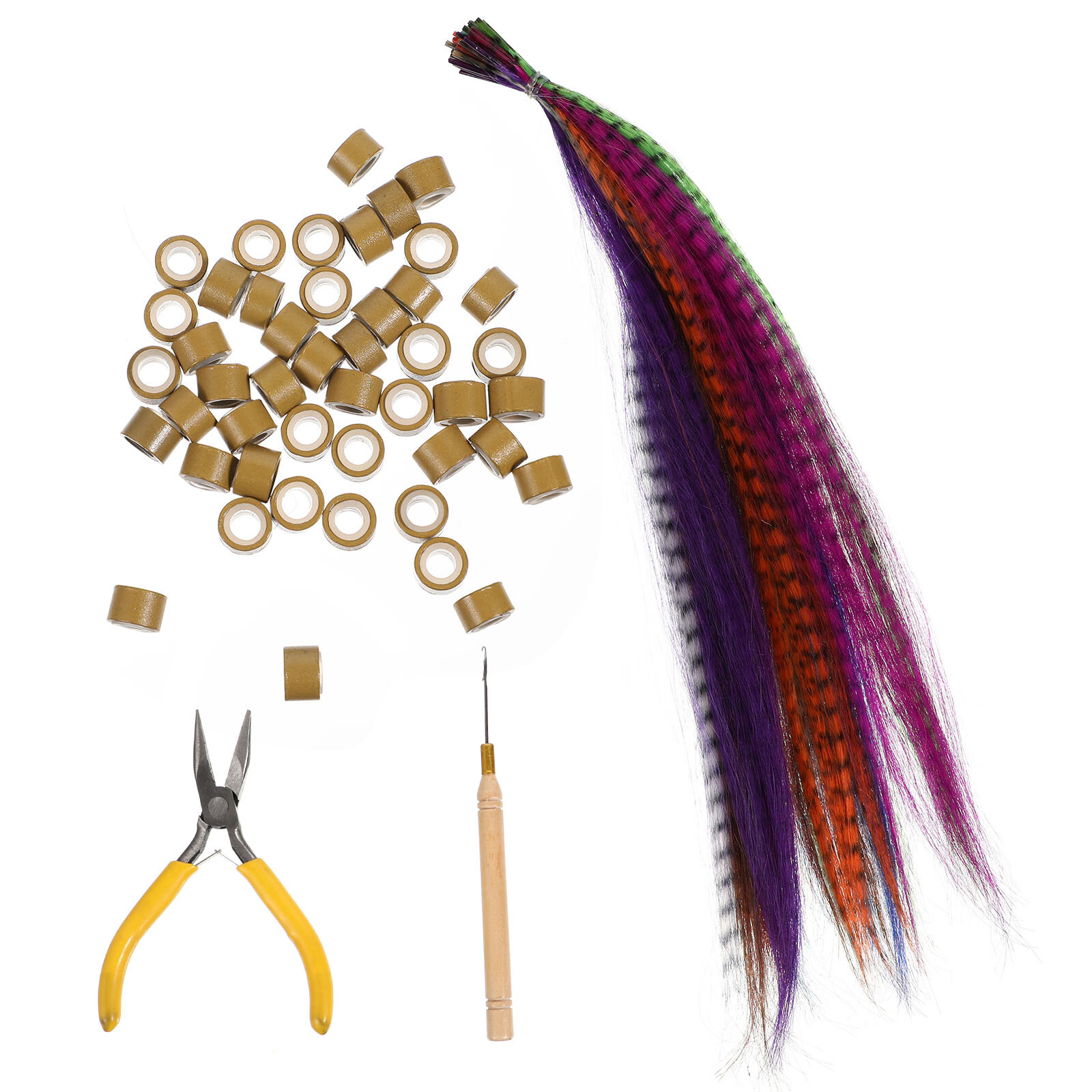 Набор для наращивания волос из 50 синтетических перьев