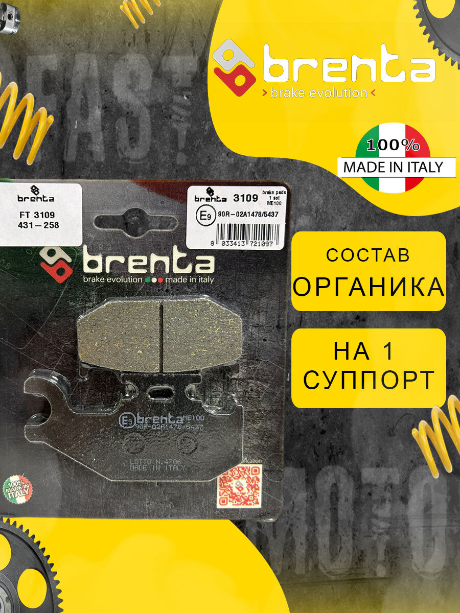 Тормозные колодки Brenta BR3109 (FT3109)
