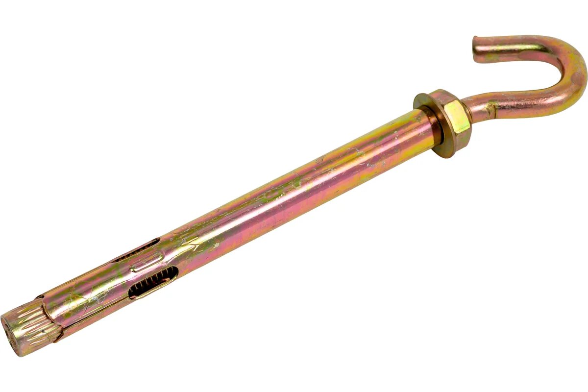 Анкерный болт с полукольцом костинстрой 10x120 мм из стали с цинковым покрытием, для временного крепления цепей и тросов