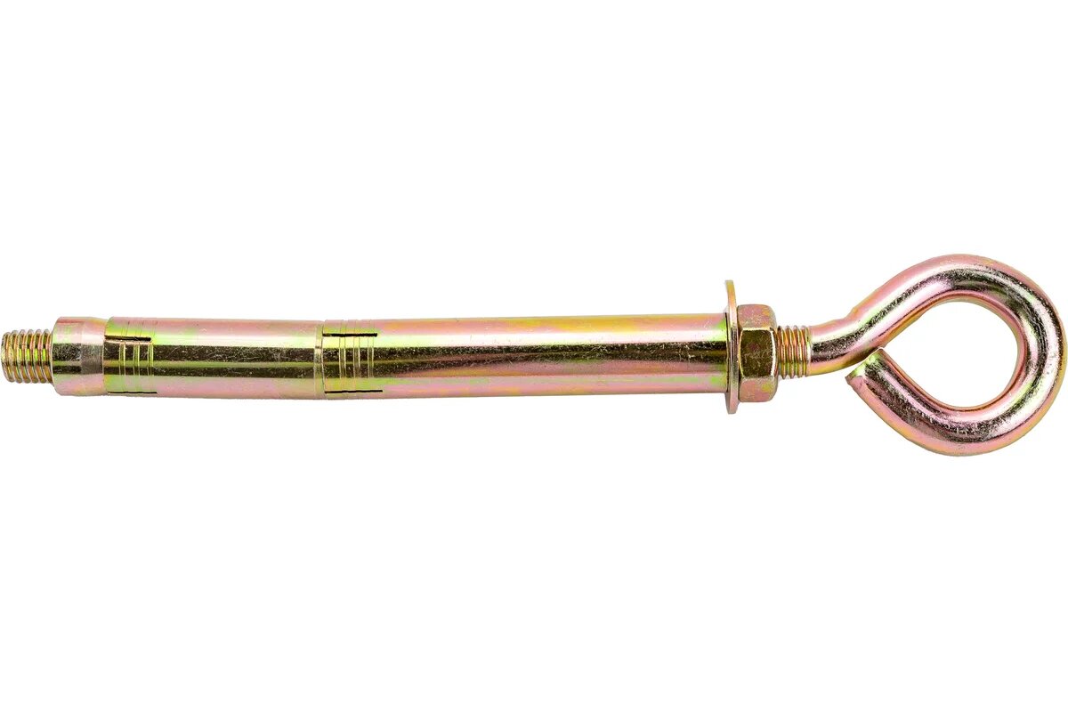 Анкерный болт саморезик M14 200 × 20 мм с кольцом из оцинкованной стали для крепления в металл и бетон, коррозионно‑стойкий, двухрасовый, 1 шт.