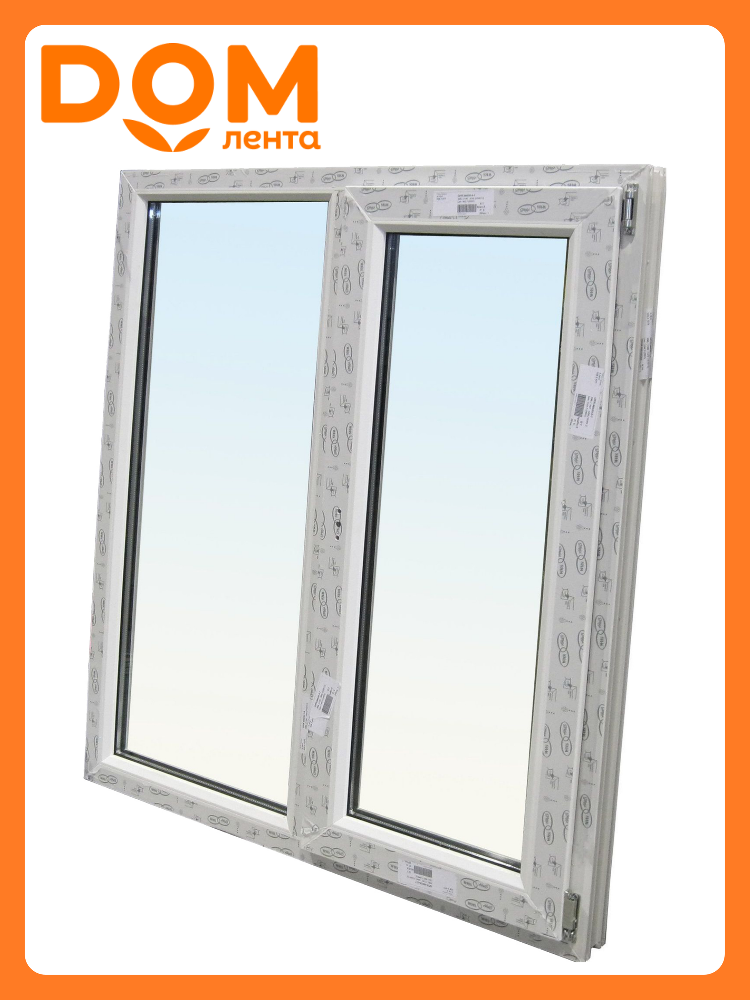 Окно ПВХ двухстворчатое 1160x1000 мм глухое/поворотно-откидное правое