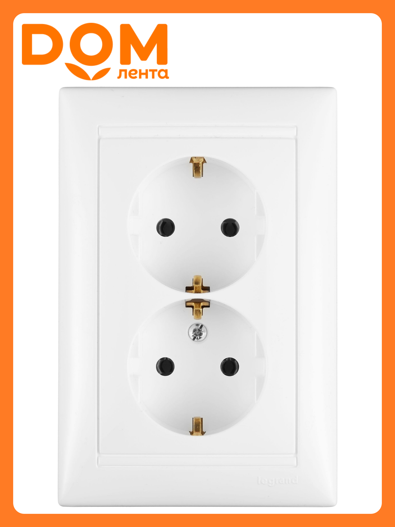 Розетка Legrand Valena, с заземлением, скрытый монтаж, IP20, белая