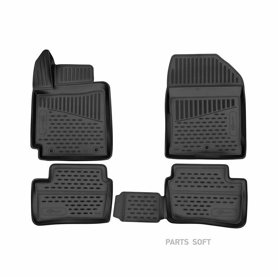 Коврики 3D в салон KIA Picanto, 2017->, хб, . (ПУ, повышенная износостойкость) от официального дистрибьютора, FORMAT, артикул FORMAT3D2564210