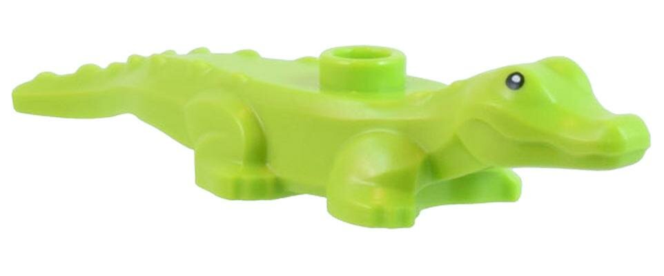Деталь Lego 78532pb02 Alligator / Crocodile Baby Hatchling with Black Eyes and White Pupils Pattern