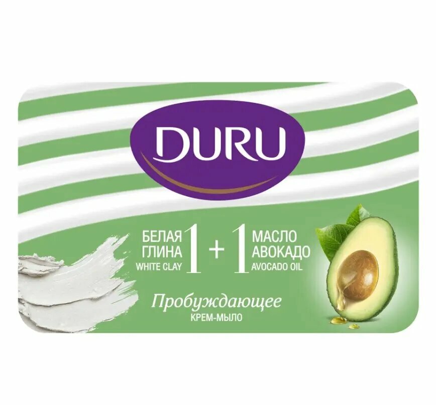 Крем-мыло Duru туалетное Глина и Масло авокадо 1+1, 80г