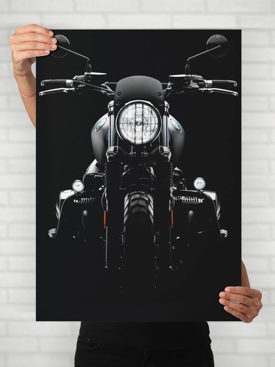 Плакат на стену для интерьера Мотоцикл (BMW R nineT 6) - Постер по мото и байкам формата A2 (42x61 см)