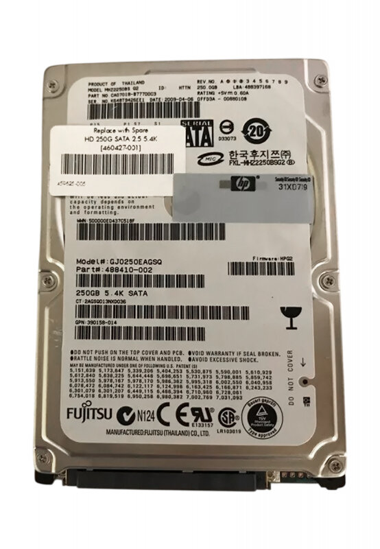 Жесткий диск HP 460427-001 250Gb 5400 SATAII 2,5" HDD