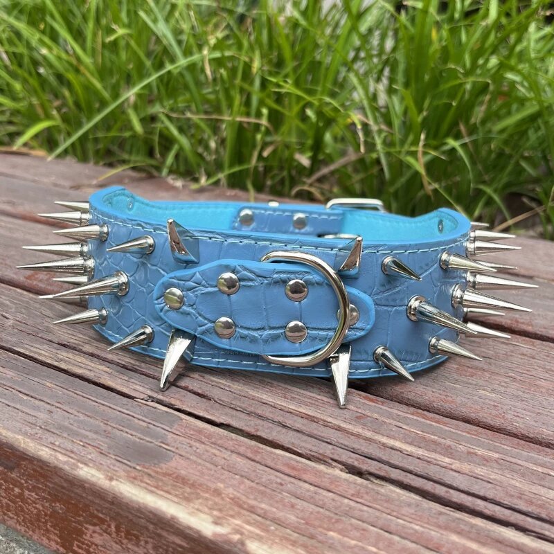 Ошейник с шипами для средних и крупных собак, ошейник для бойцовских пород, ошейник с шипами, ошейник с защитой от