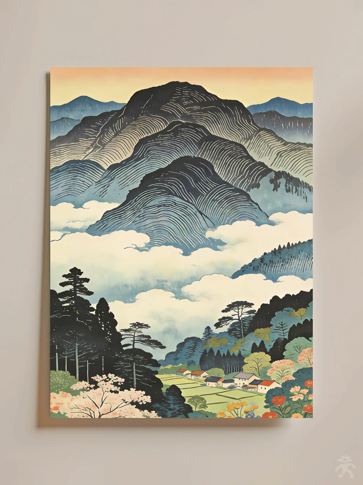 Интерьерный постер "Сиракава" в японском стиле pinterest, 30x40 см