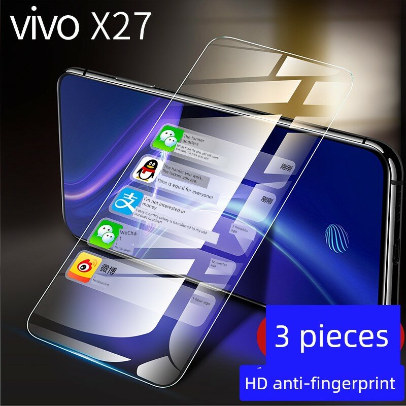 Защитное стекло с 9D изгибом для Vivo X27 Pro, полная защита, высокая четкость, 3 шт.