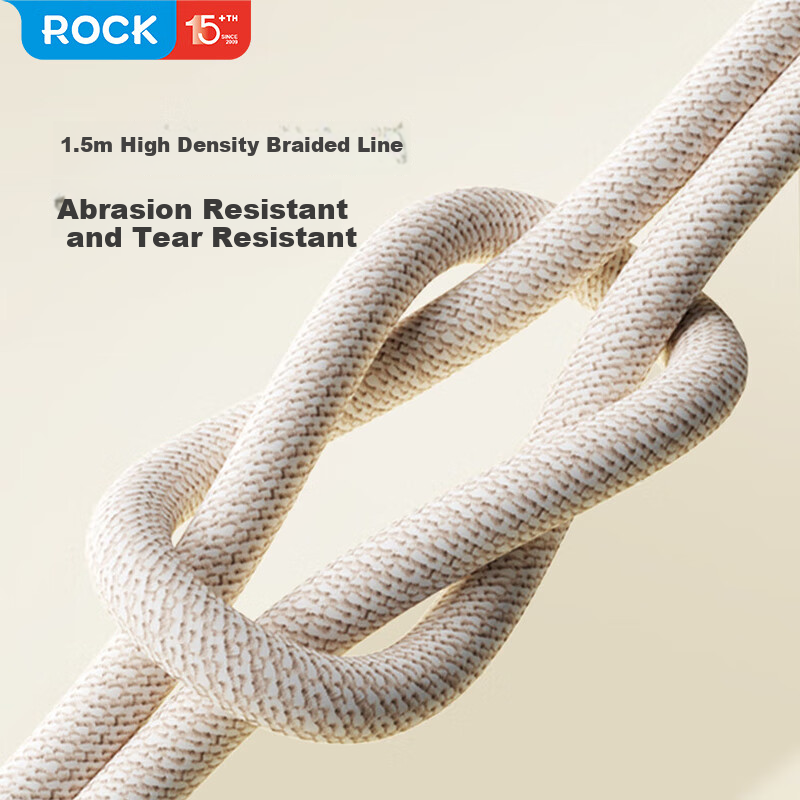 ROCK 3-в-1 кабель Type-C 1,5 м быстрой зарядки совместимый с iPhone 17/16/15 Pro Max, Huawei, Xiaomi, Honor, Android