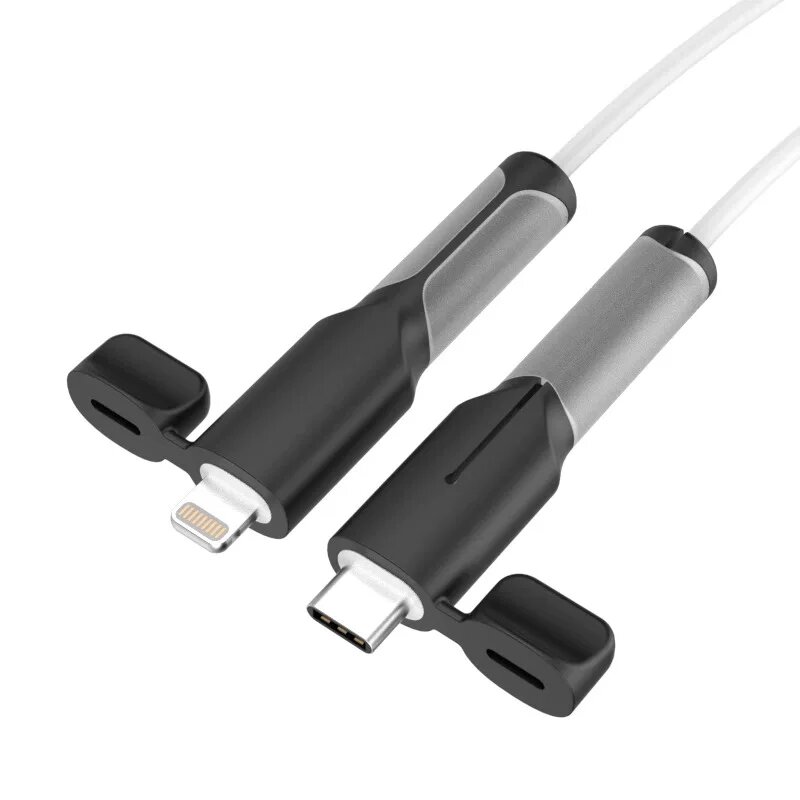 Защита для кабеля Apple Fast Charging 18W/20W, анти-изгиб для iPhone 15, черная - прочная оболочка для зарядного кабеля