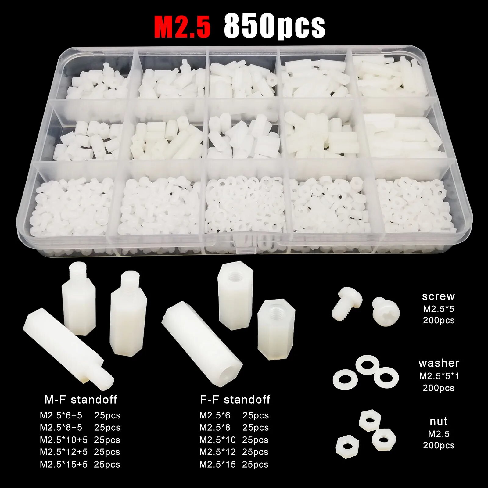Набор крепежа M2.5 850pcs