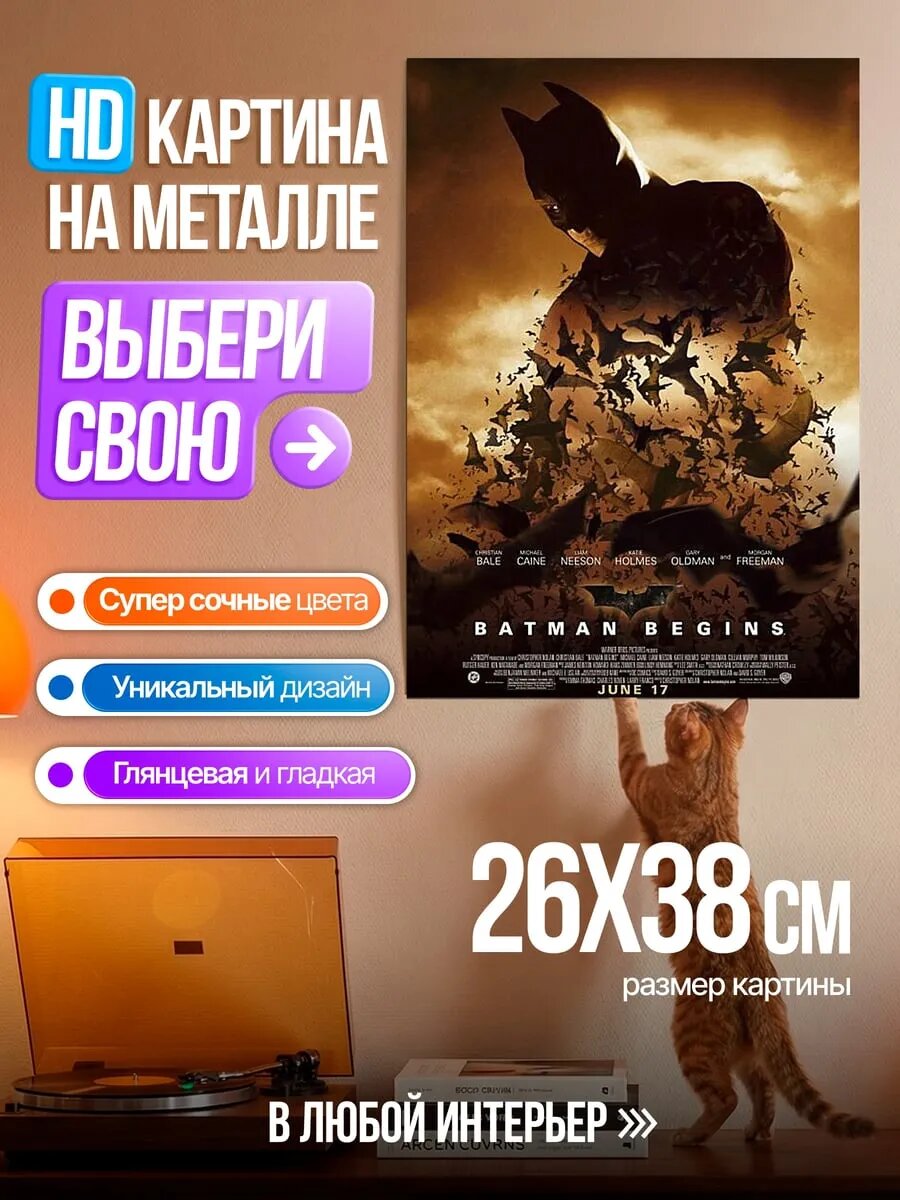 Картина на HD металле Бэтмен начало