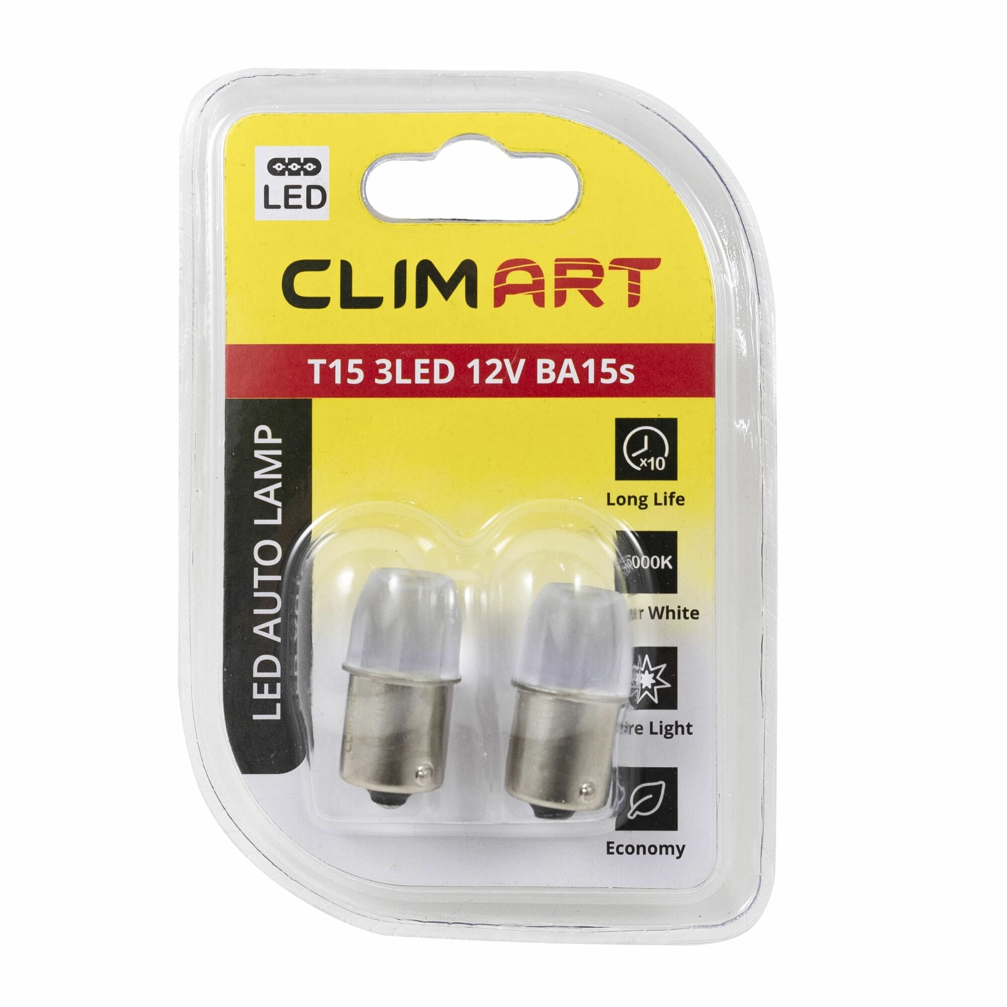 Светодиод 12V (габариты, поворот, стоп) (T15/W10W/W2,1x9,5d) 3LED, 2 шт / Azard / CLA00501