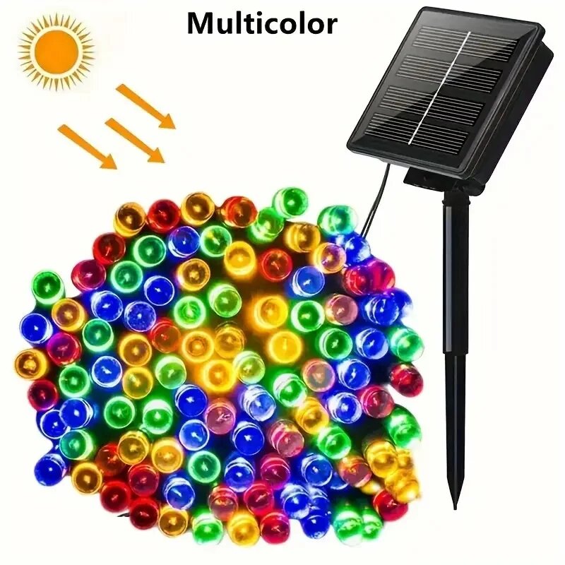 Солнечная гирлянда RGB, 5м, 200 LED