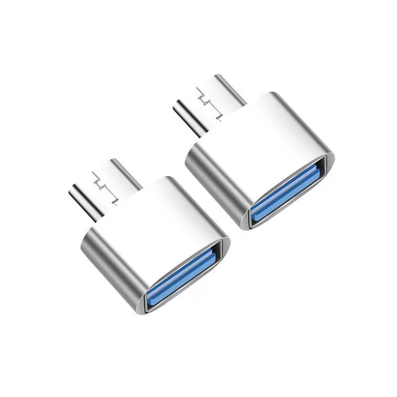 Автомобильный адаптер Type-C к USB для Volvo XC60 XC90 S60 S90 V90, матовый серебристый, комплект из пары