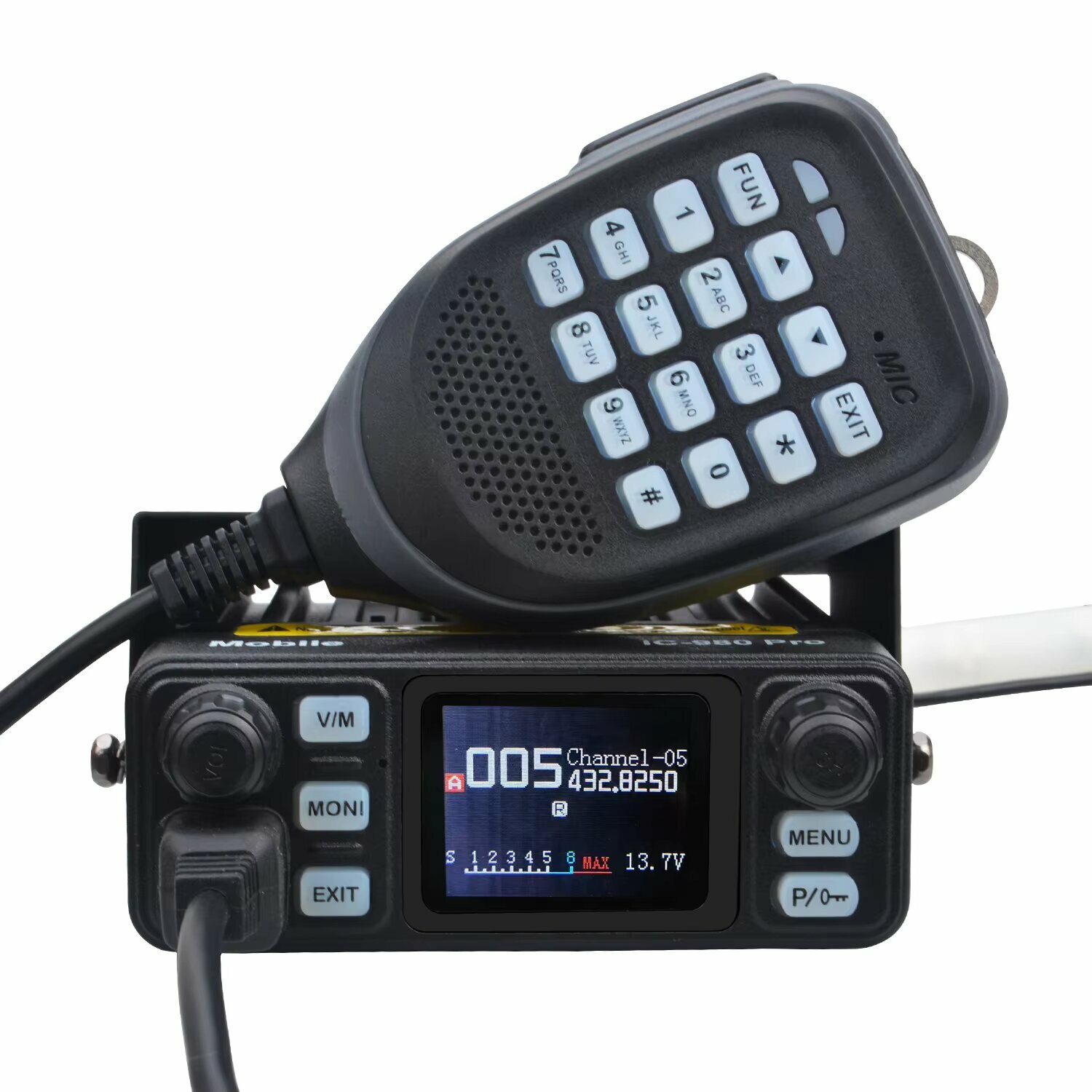 Рация Hiroyasu "IC-980Pro", VHF/UHF, 25Вт, 200 каналов, черная