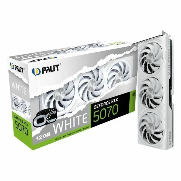 Видеокарта Palit RTX5070 WHITE OC 12GB GDDR7 192bit 3xDP HDMI 3FAN RTL